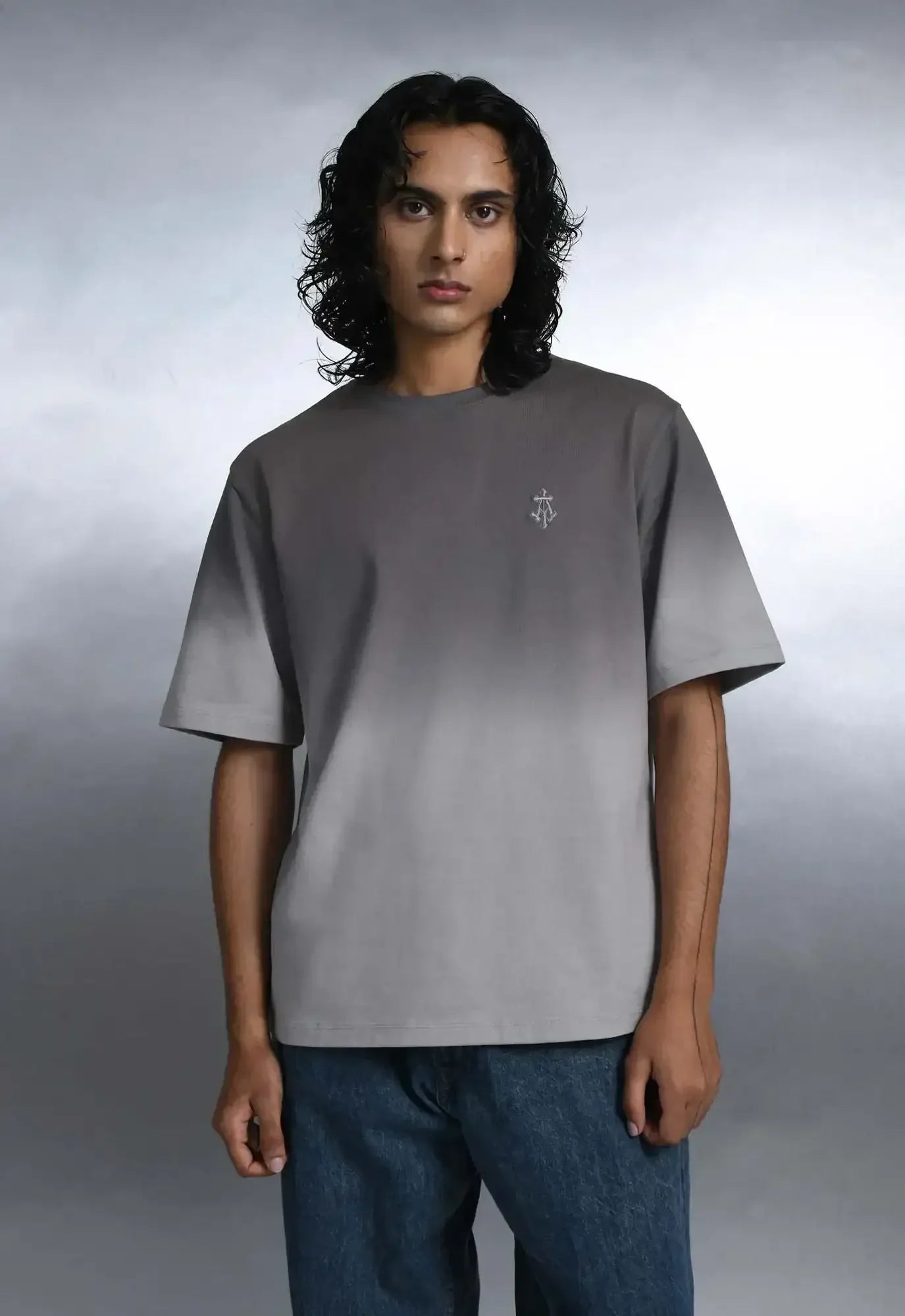 Alpha Cross Dip-Dye Relaxed Tee
